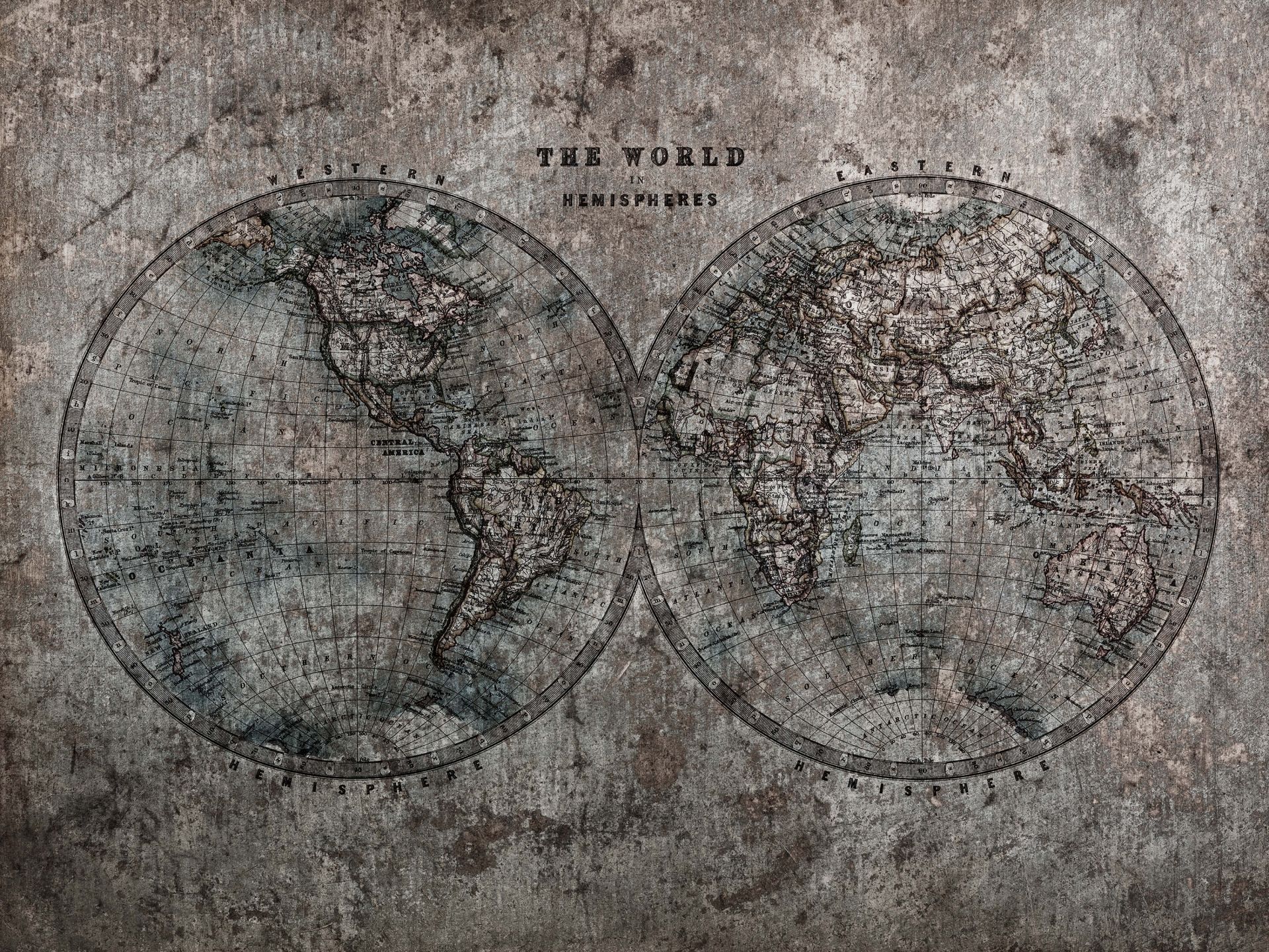 Mapa del mundo con tonos grises PapelPintado.com