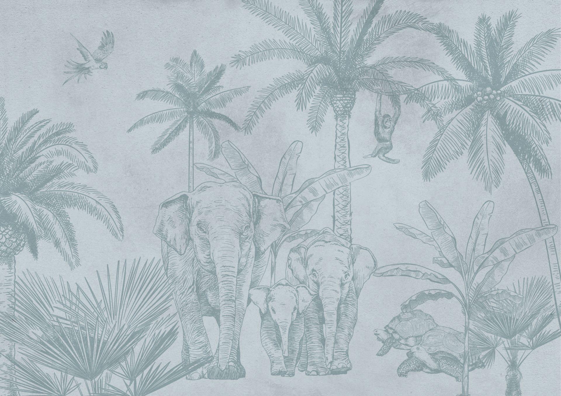 Elefantes azules PapelPintado.com